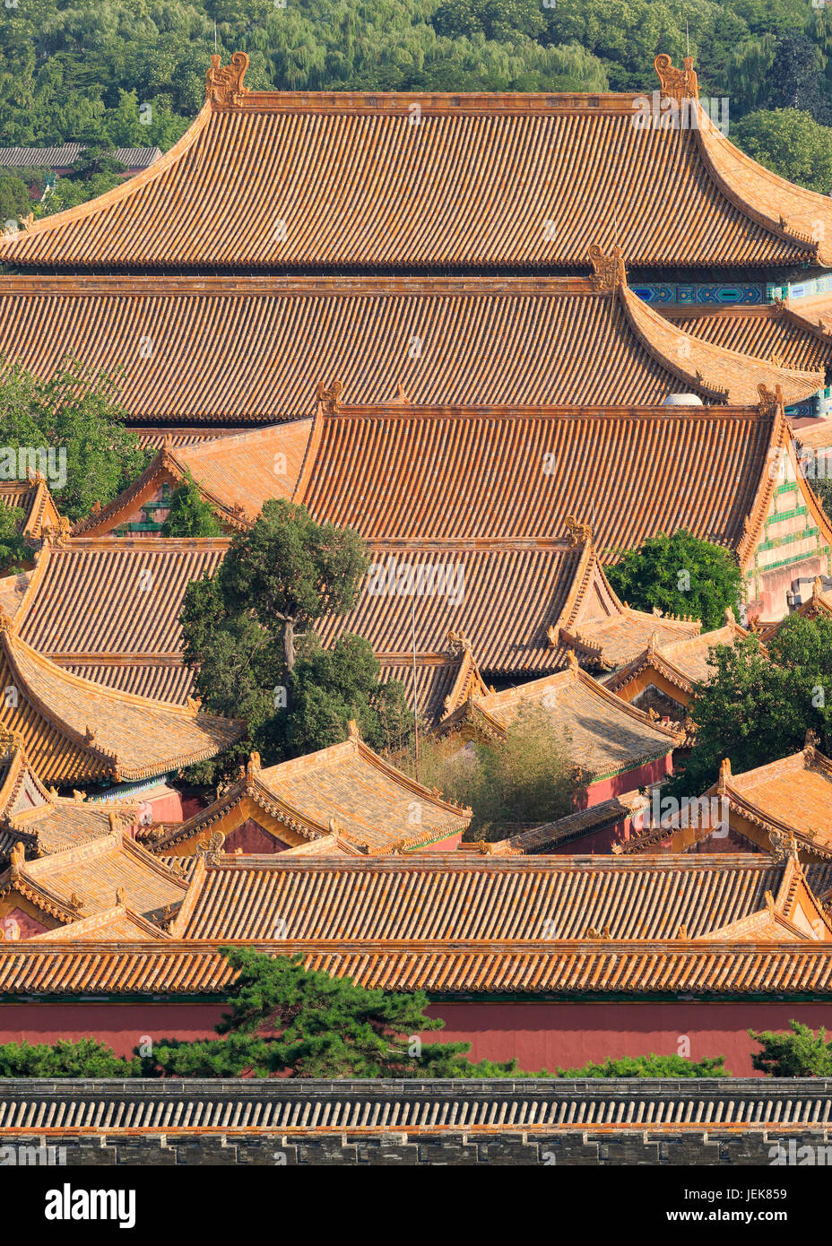 High angle view on pavilion rooftops, Palace Museum (Forbidden City ...