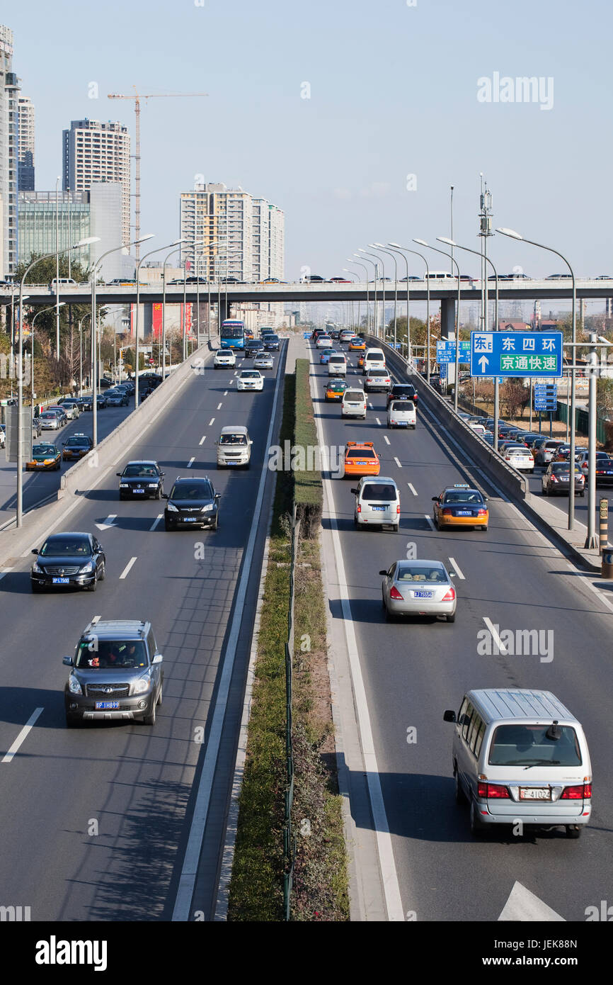 BEIJING – NOV. 19, 2011. The 4th Ring Road in Beijing downtown. It was ...