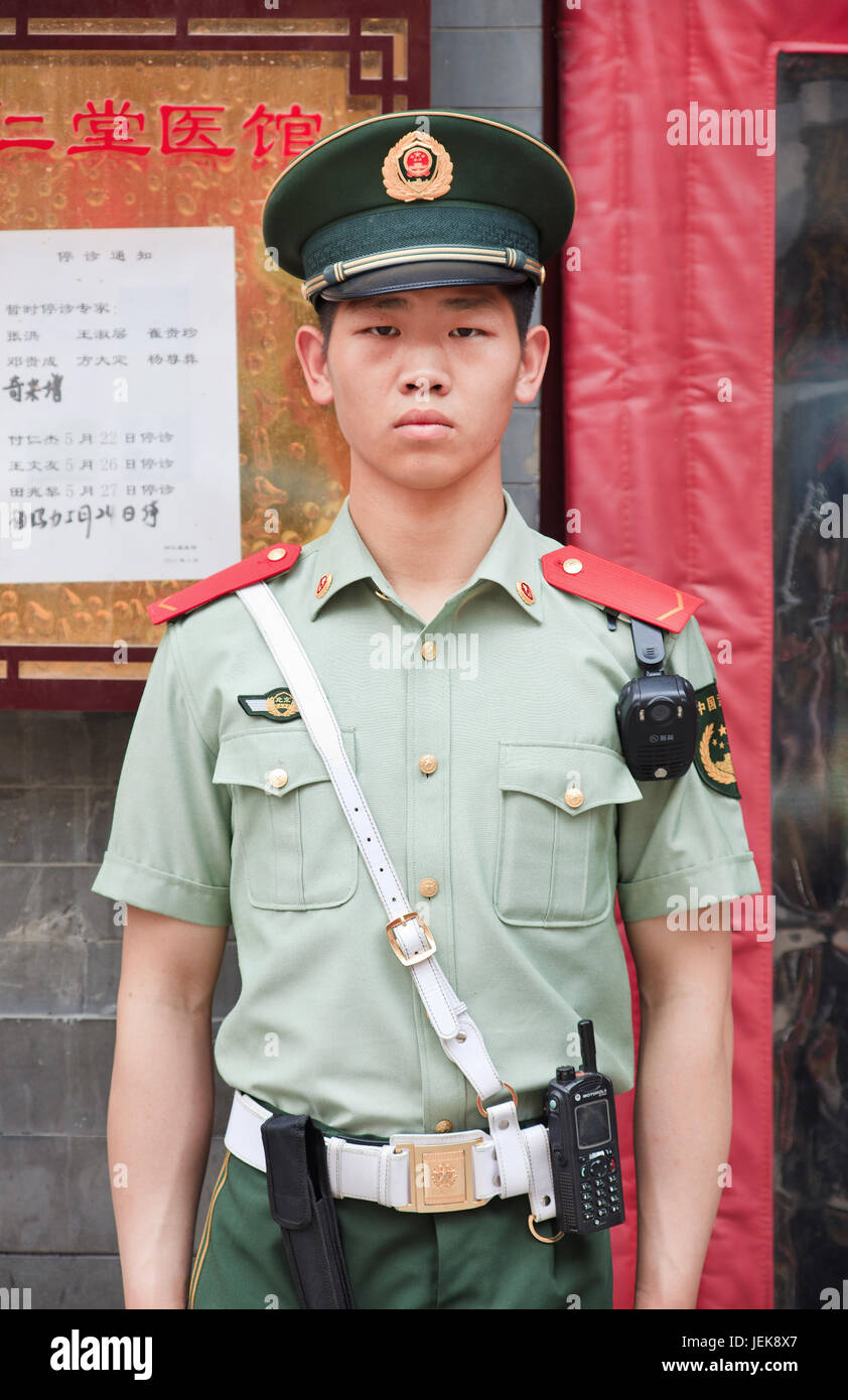 BEIJING-JUNE 1, 2015. Honor guard in front of a building. Honor guards ...
