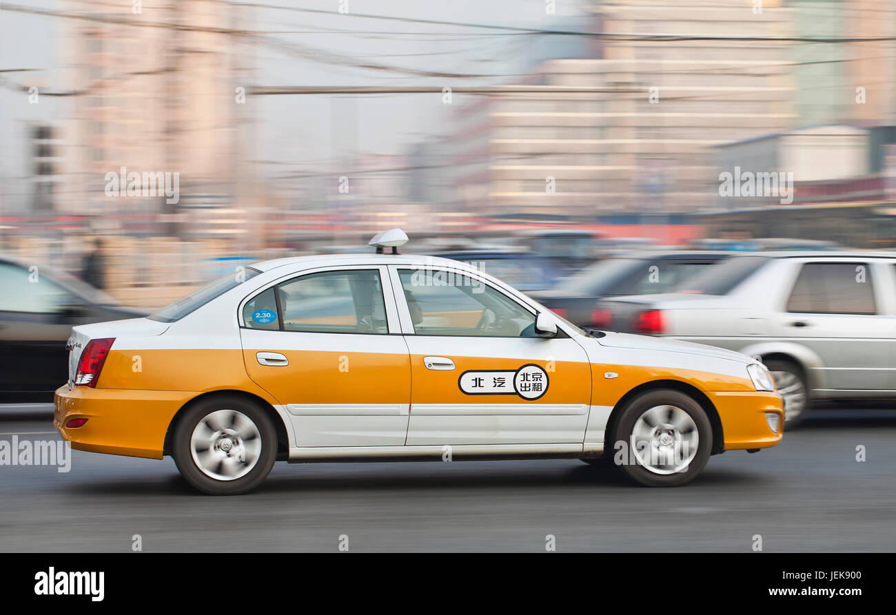 BEIJING- DEC. 6. Taxi on the road. Beijing, voted for having the world ...