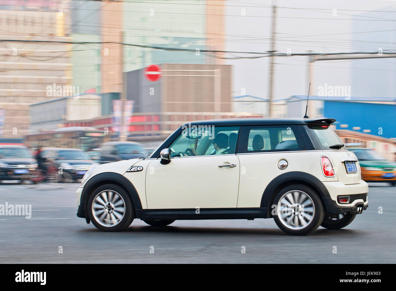 BEIJING-DEC. 12. Trendy girl in a Mini. In China for 10 years, Mini ...