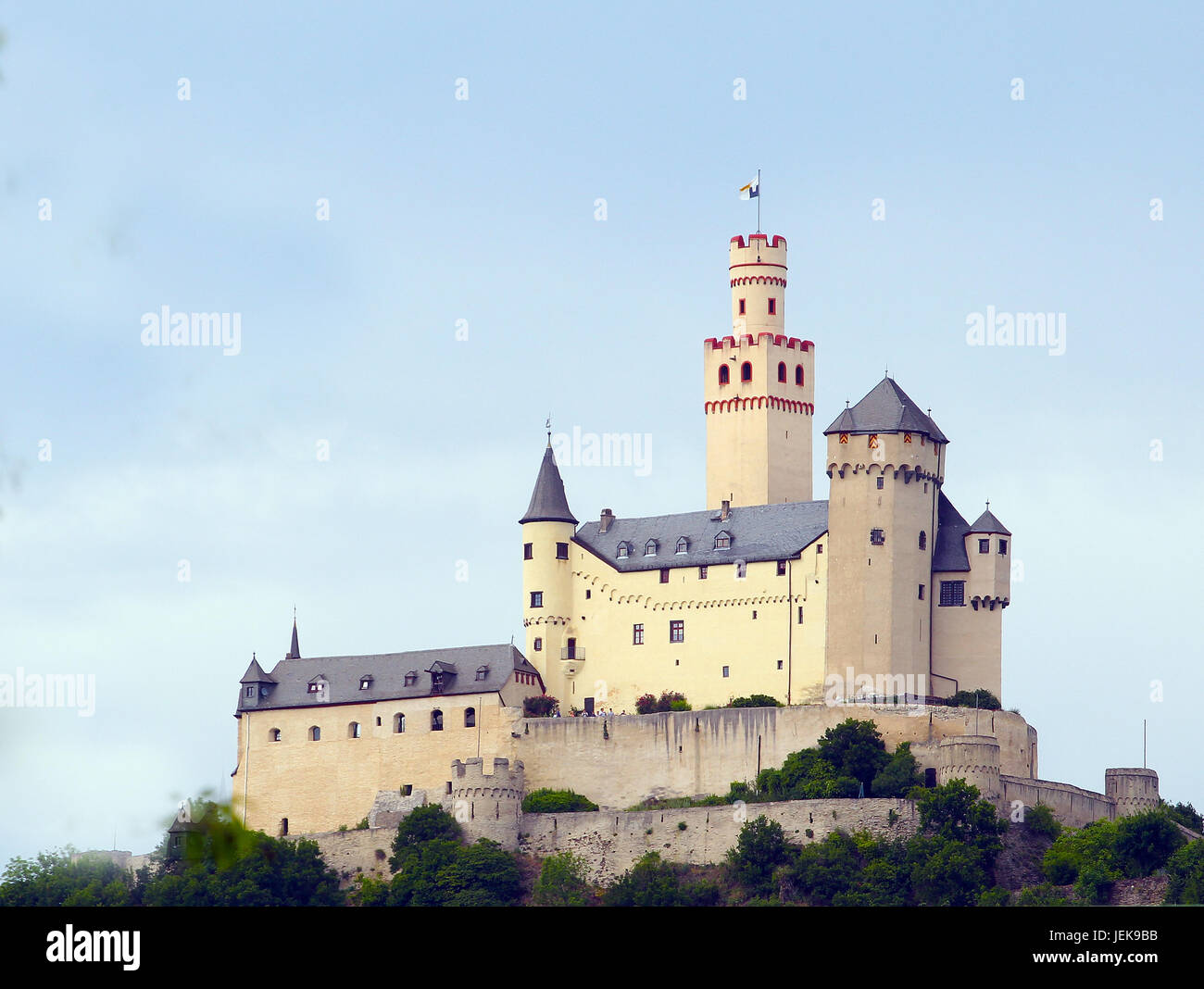 The Marksburg is a castle above the town of Braubach in Rhineland ...