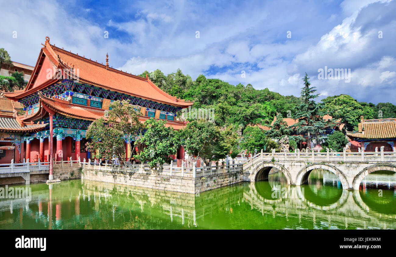 Panoramic view on Yuantong Temple, Kunming, Yunnan Province, China ...