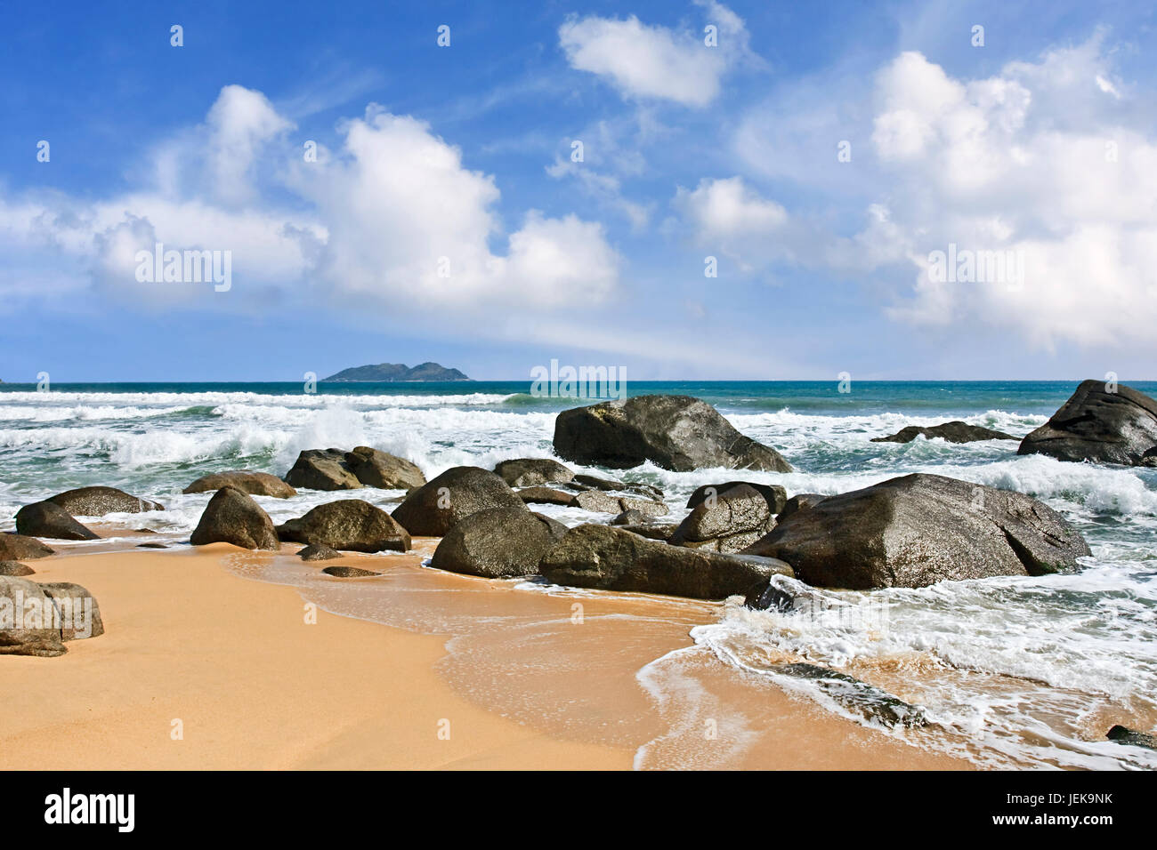 Rock formation in the surf in Sanya, Hainan Island, China Stock Photo ...