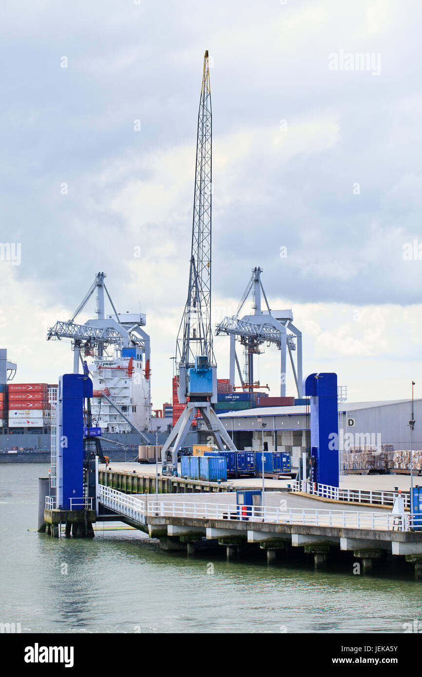 ROTTERDAM-AUG. 7, 2012. Container terminal in Rotterdam. Port of ...