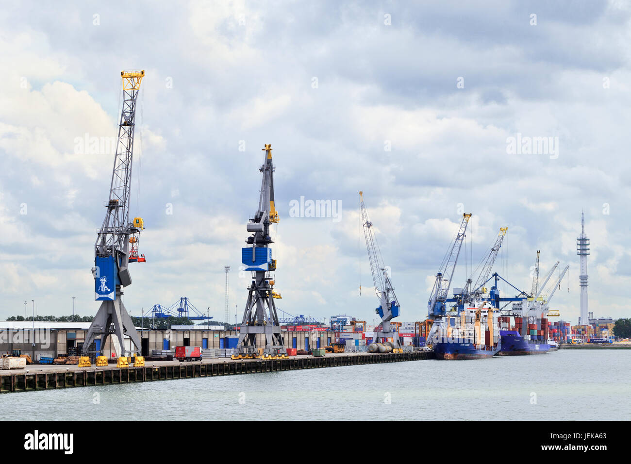 ROTTERDAM-AUG. 7, 2012. Container terminal in Rotterdam. The Port of ...