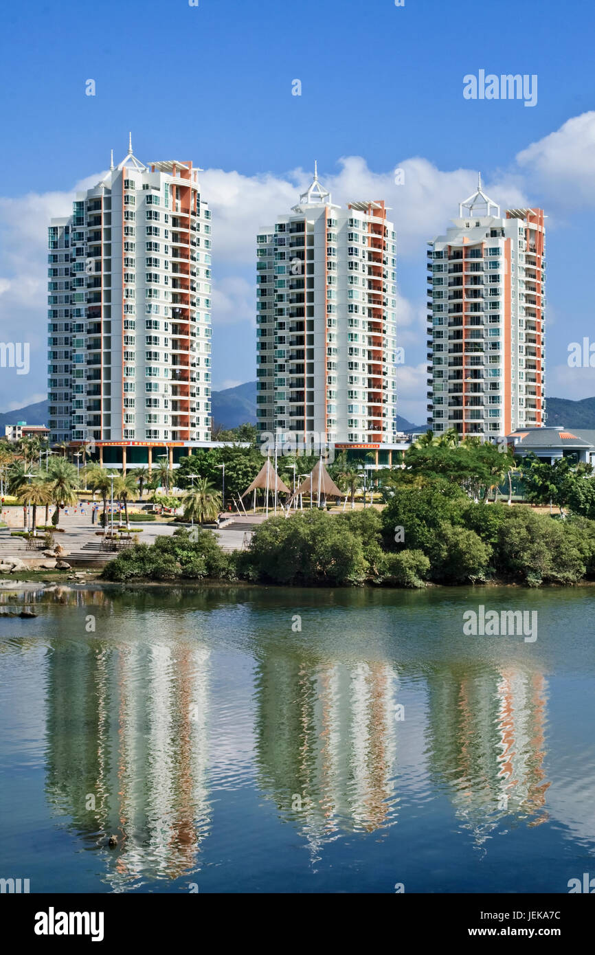 SANYA-CHINA-JAN. 11, 2008. Luxury apartment buildings in Sanya on ...