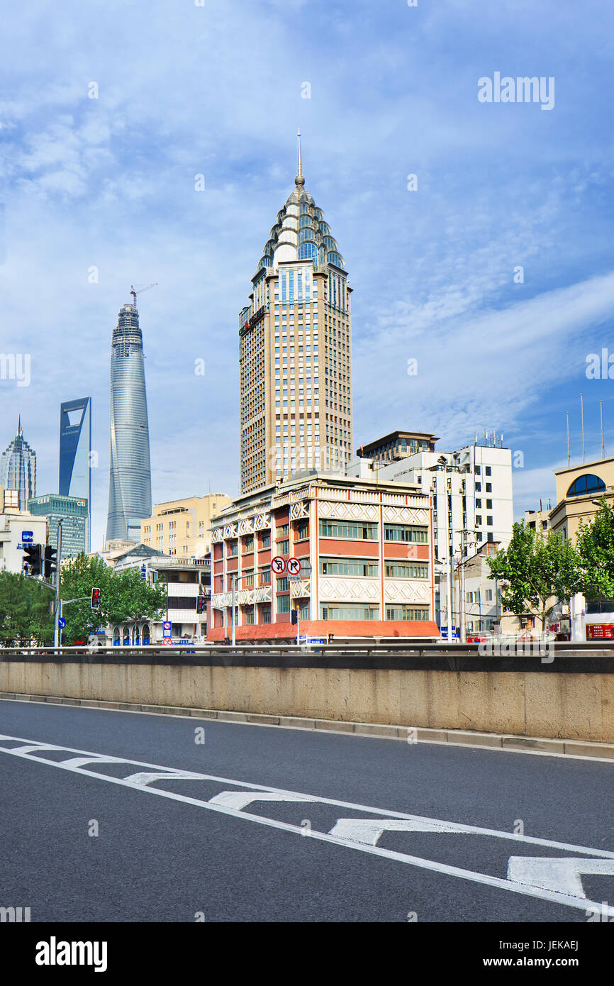 SHANGHAI-MAY 5, 2014. Colonial architecture in Shanghai city center ...
