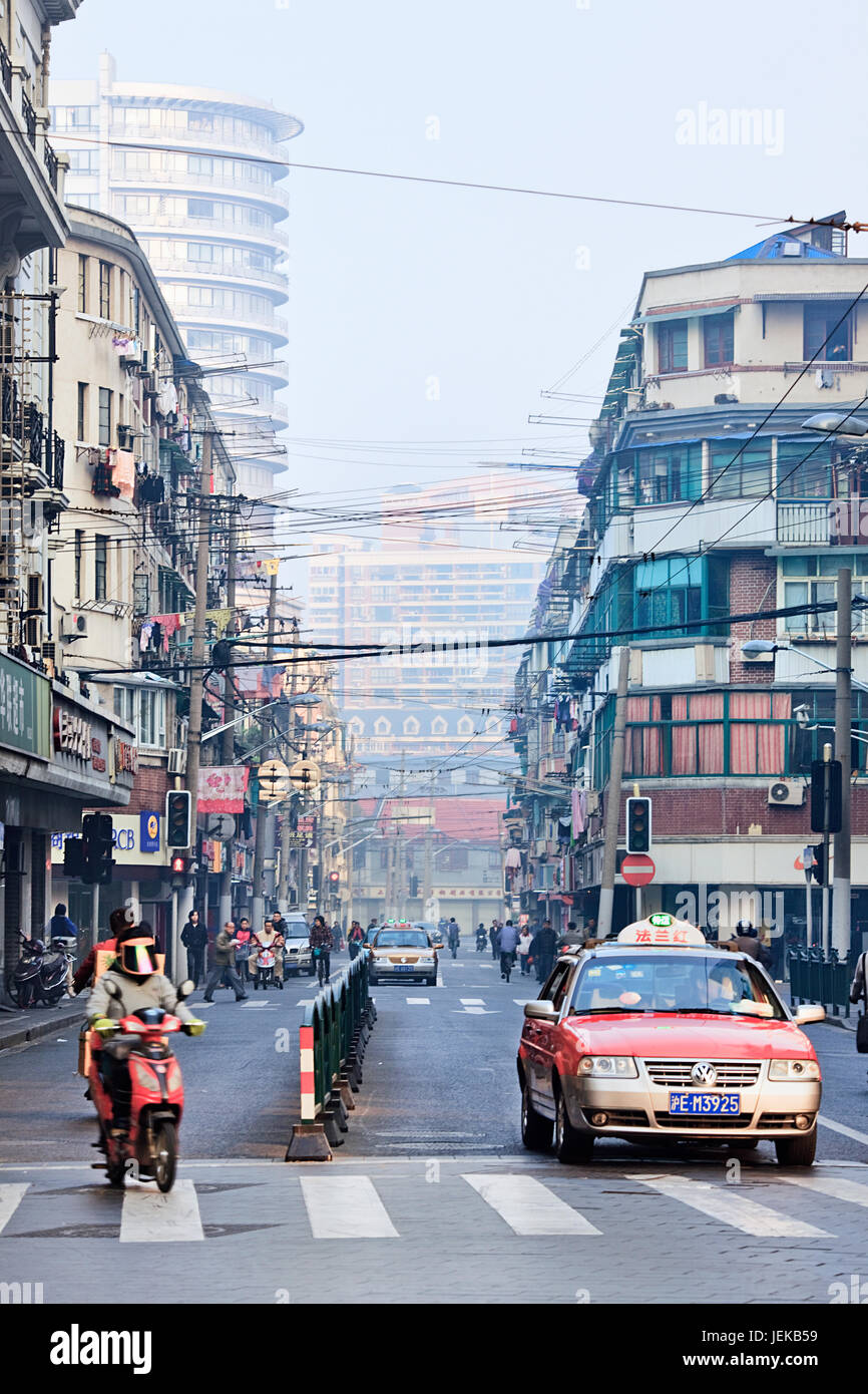 City center in the morning Shanghai. With 23 million citizens Shanghai ...