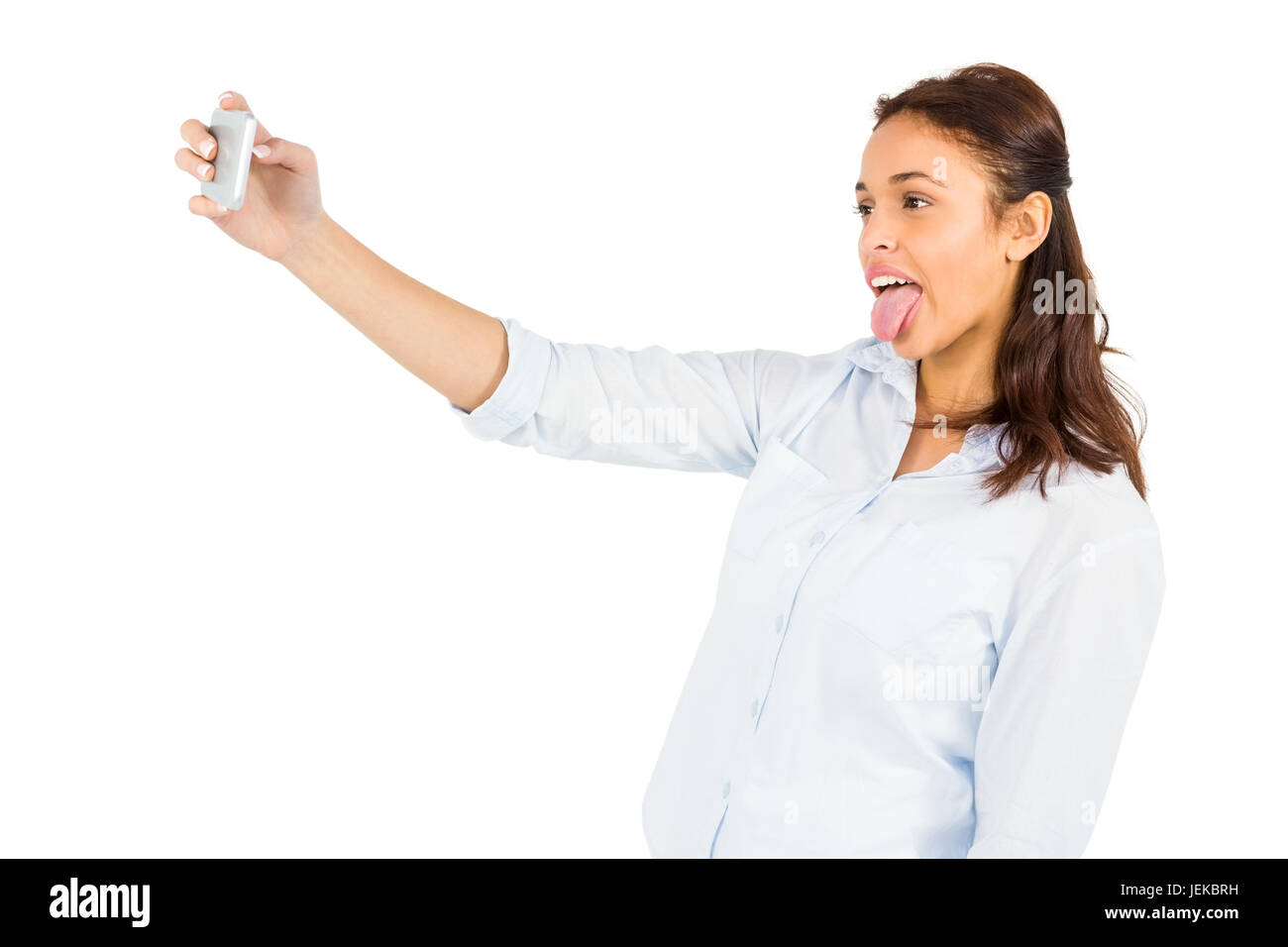 Beautiful young woman doing selfie hi-res stock photography and images ...