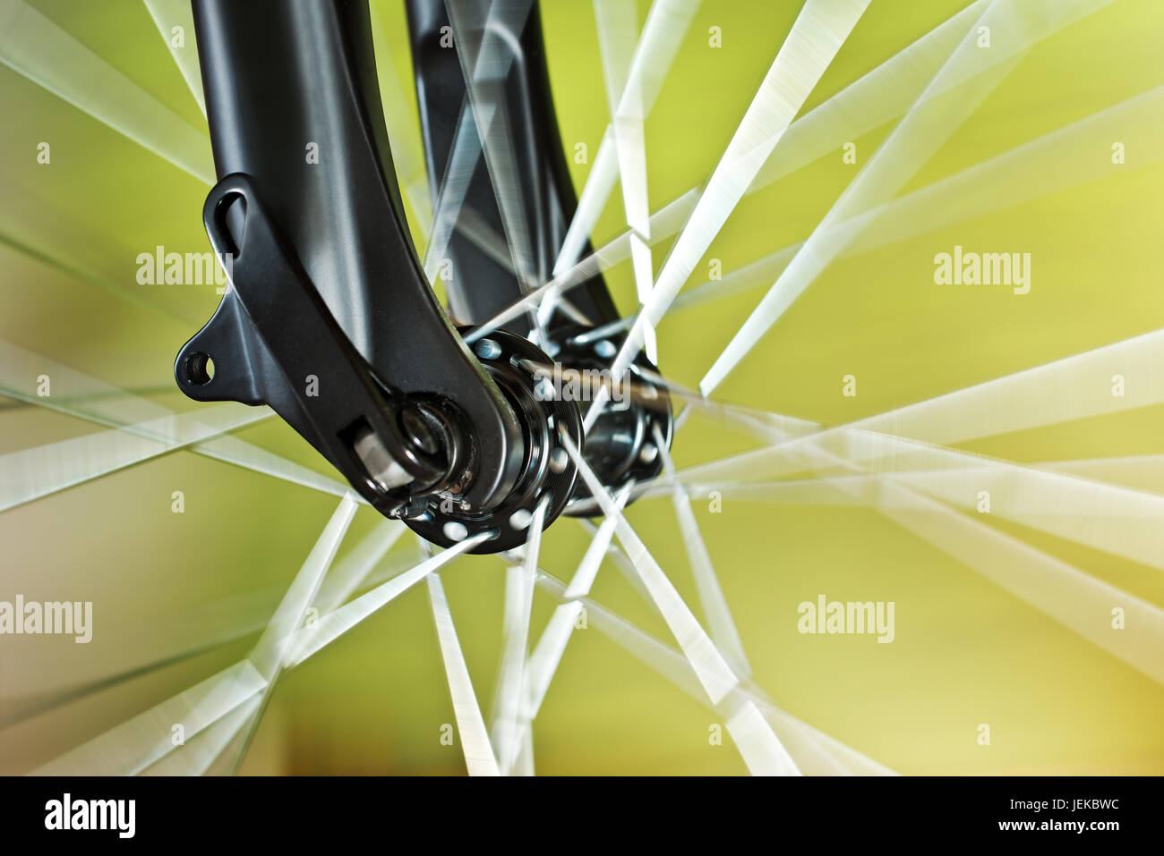 Detail Of Front Wheel Of New Bicycle Stock Photo - Alamy