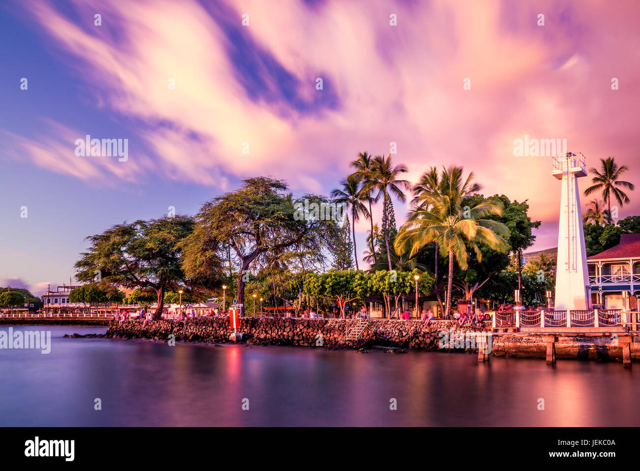 Lighthouse at sunset, Lahaina, Maui, Hawaii, USA Stock Photo - Alamy