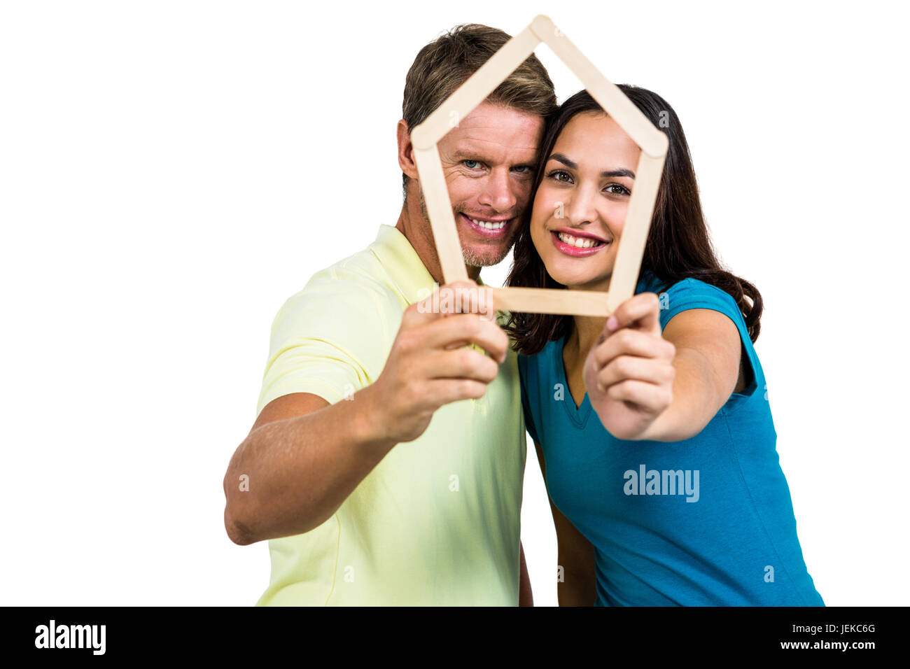Portrait couple holding frame hi-res stock photography and images - Alamy