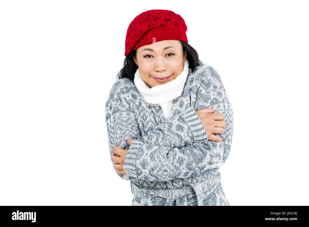 Portrait of woman in cold weather Stock Photo - Alamy
