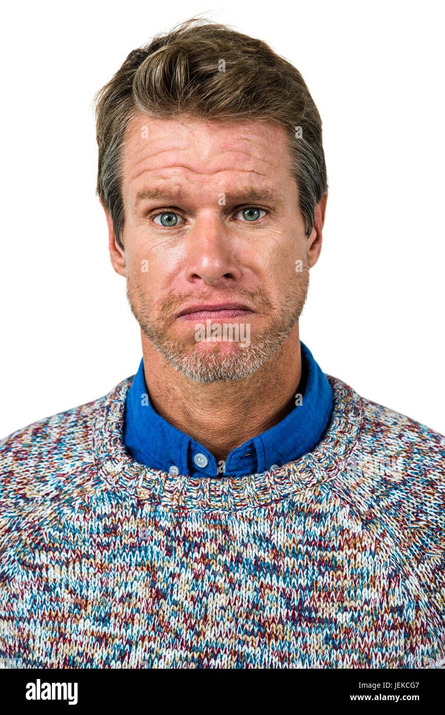 Close-up of portrait of sad man Stock Photo - Alamy