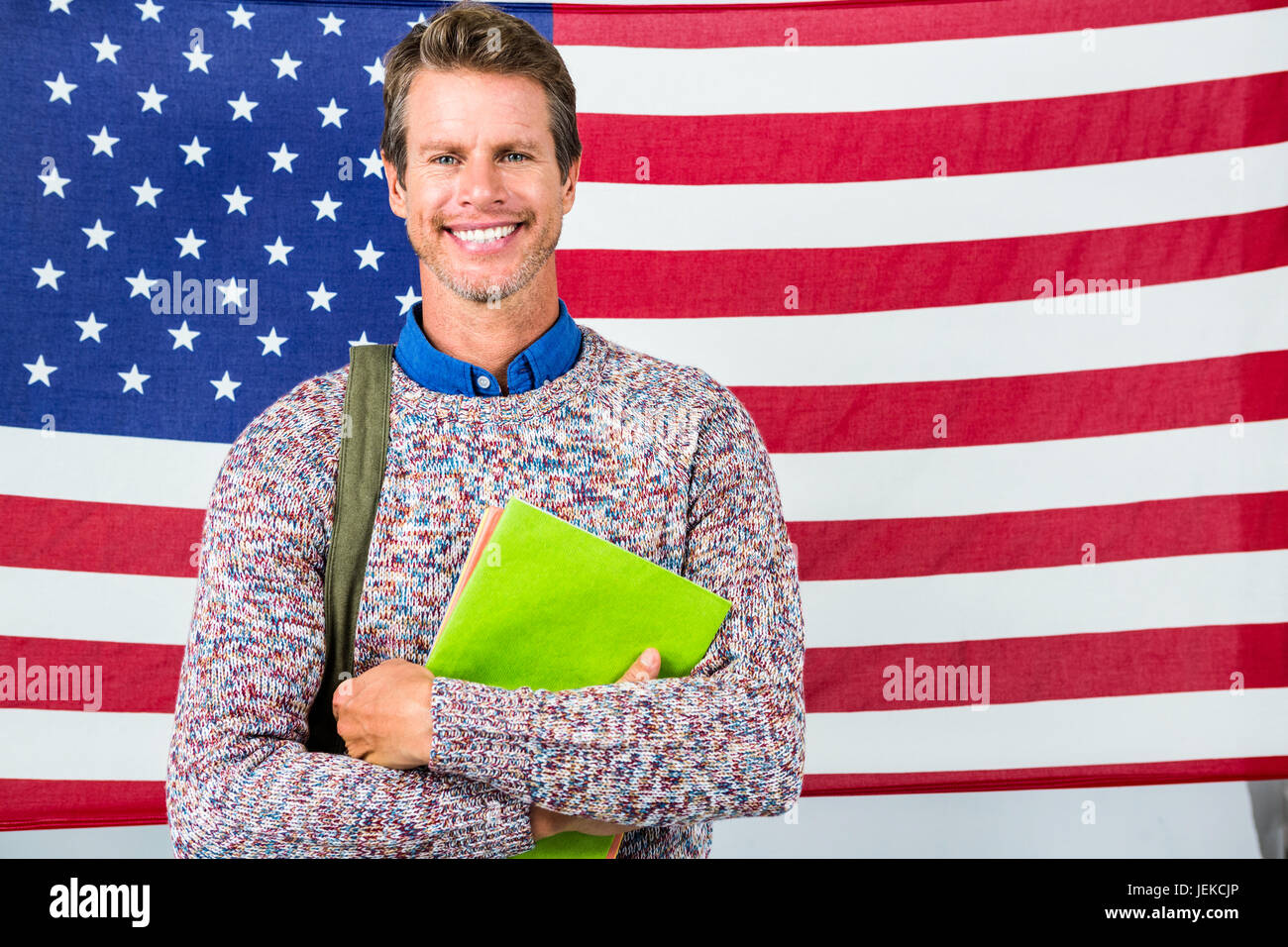 Man carrying american flag hi-res stock photography and images - Alamy