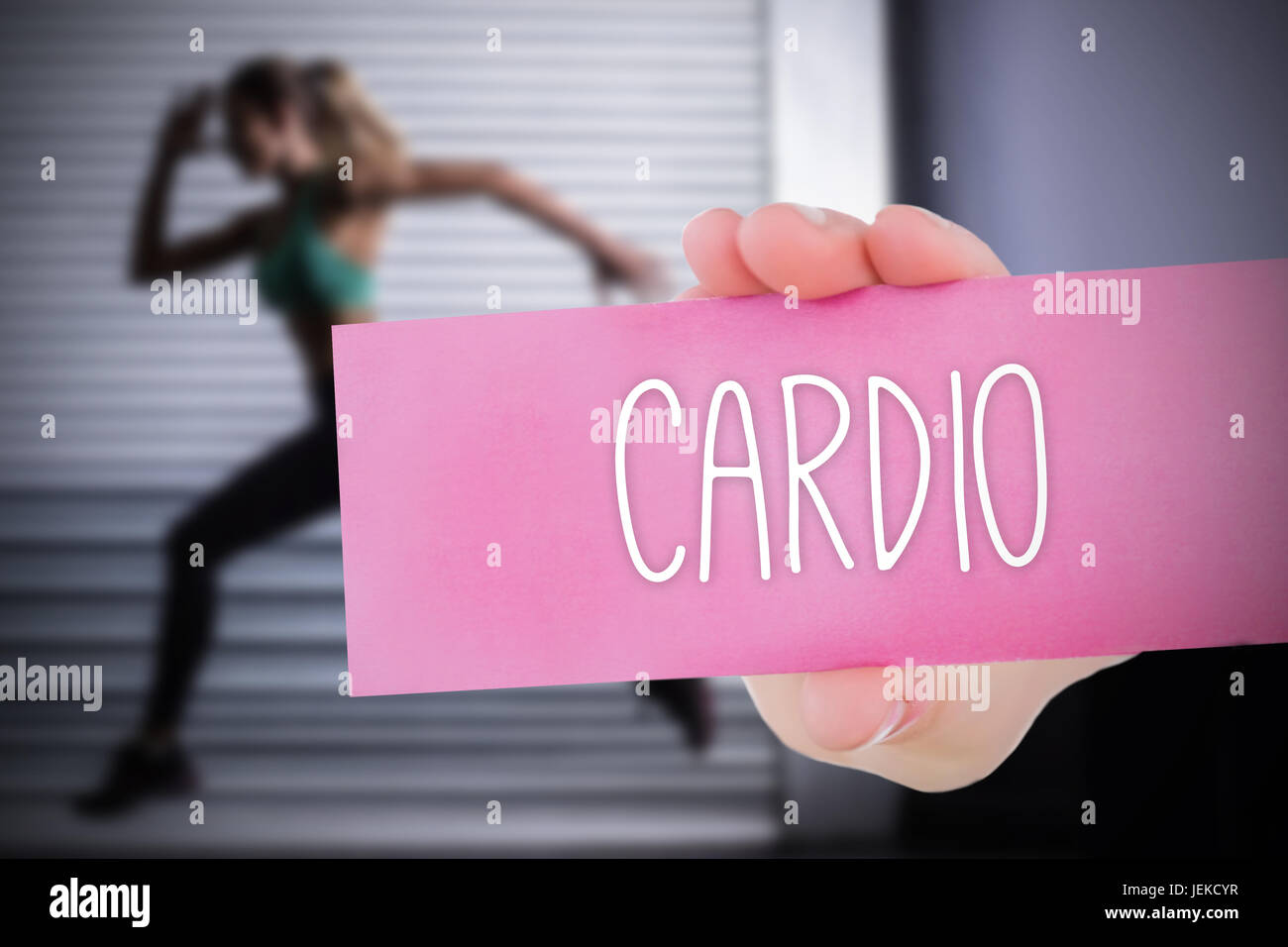 Cardio against people background Stock Photo - Alamy