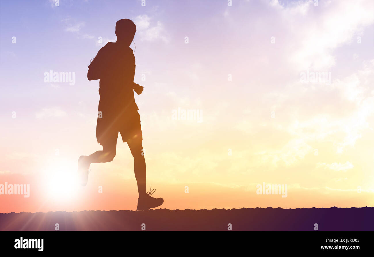 Silhouette of fit person Stock Photo - Alamy
