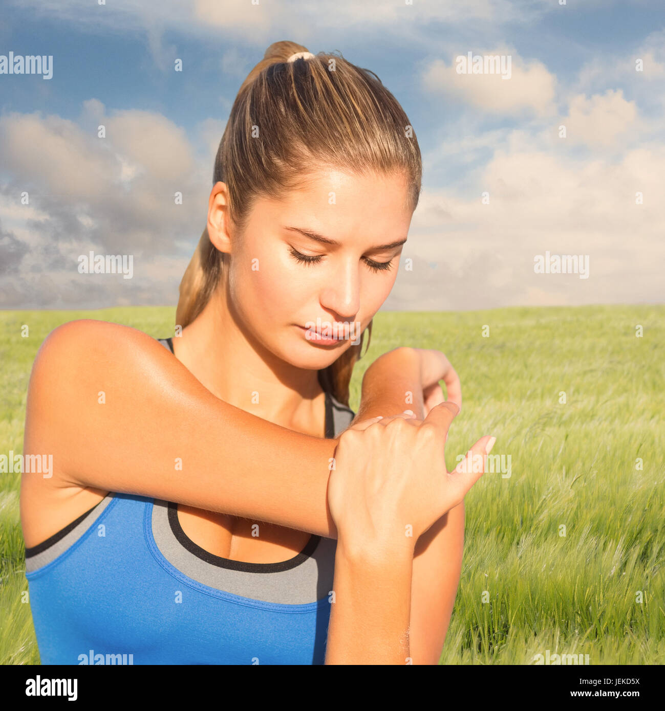 Composite image of pretty fit woman Stock Photo - Alamy