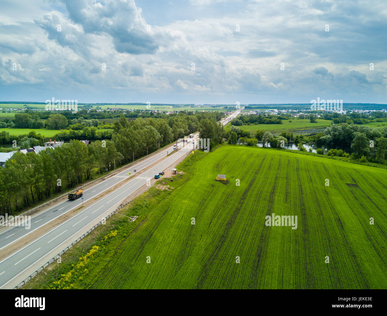 Aerial view of the Russian countryside in summer Stock Photo - Alamy