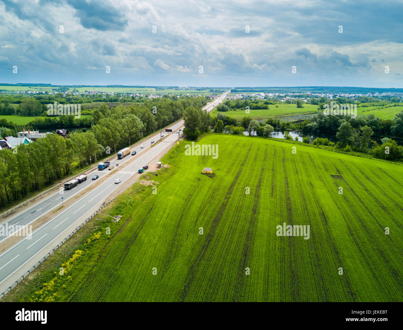 Aerial view of the Russian countryside in summer Stock Photo - Alamy