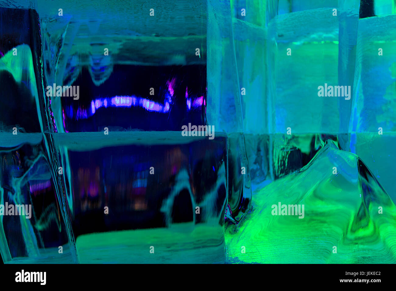 Blue green abstract, illuminated Ice blocks Stock Photo - Alamy