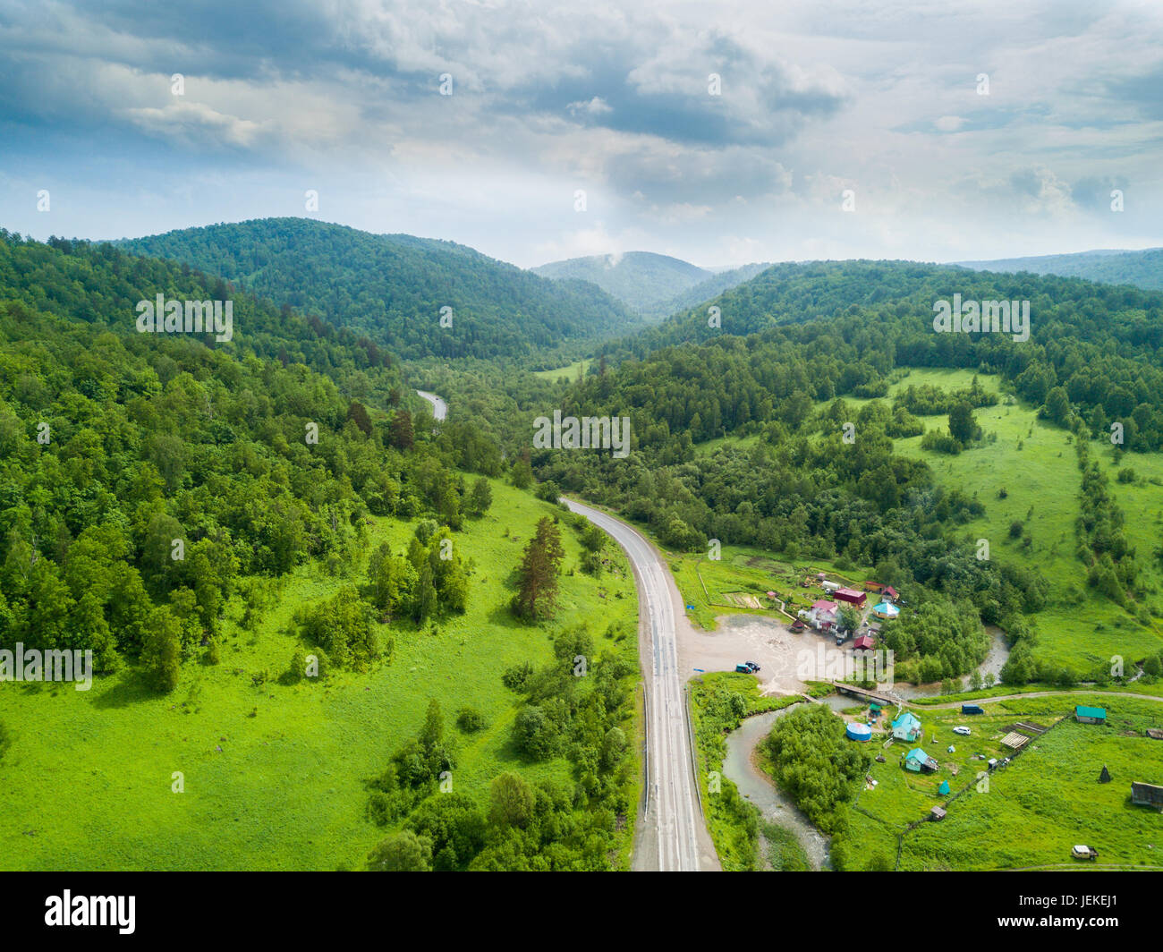 Aerial view of the Russian countryside in summer Stock Photo - Alamy
