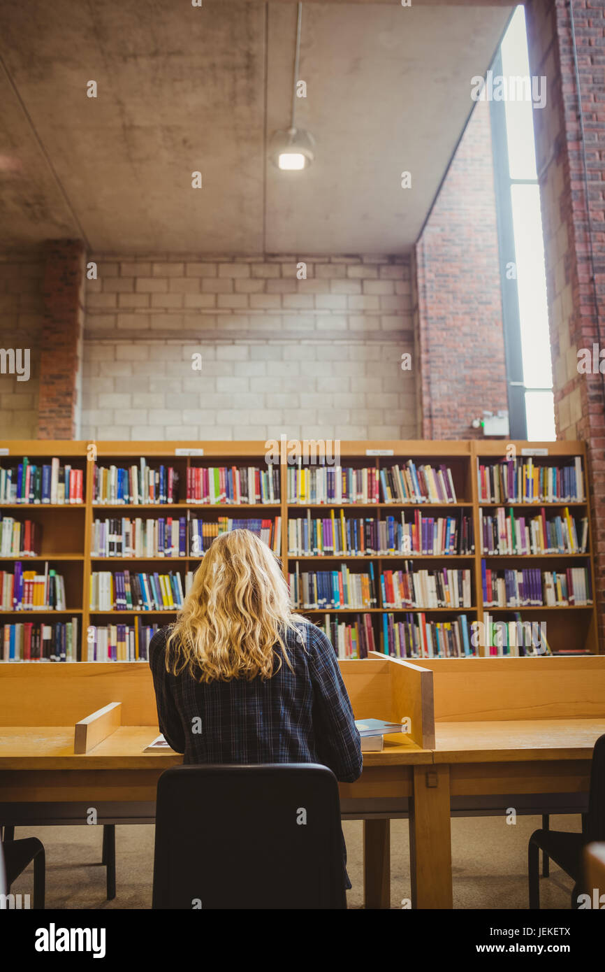 Rear view of woman studying Stock Photo - Alamy