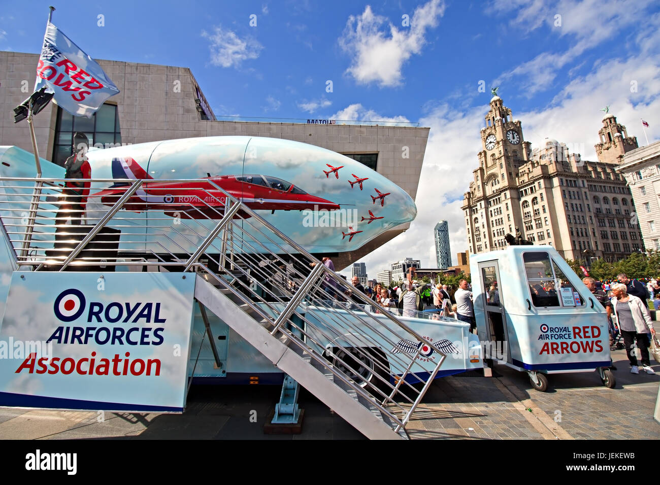 The Red Arrows flight simulator at the Pier Head in Liverpool UK for ...