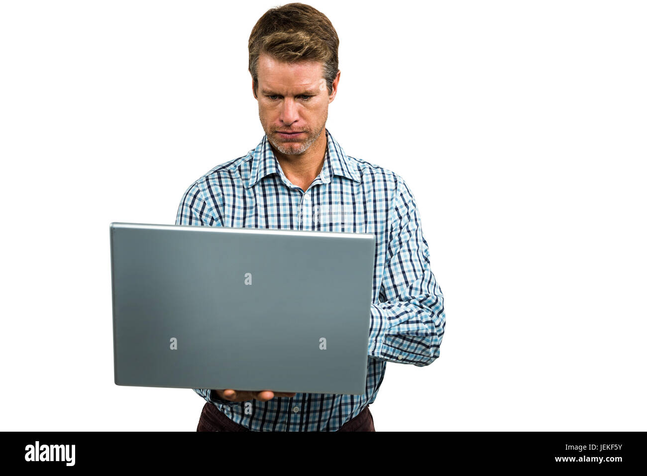 Man using notebook Stock Photo - Alamy