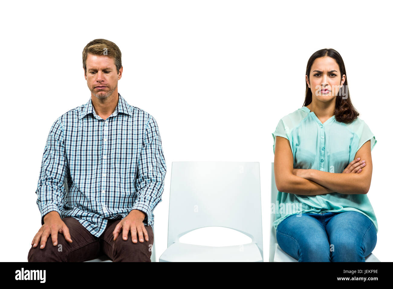 Sad couple not talking after argument Stock Photo - Alamy