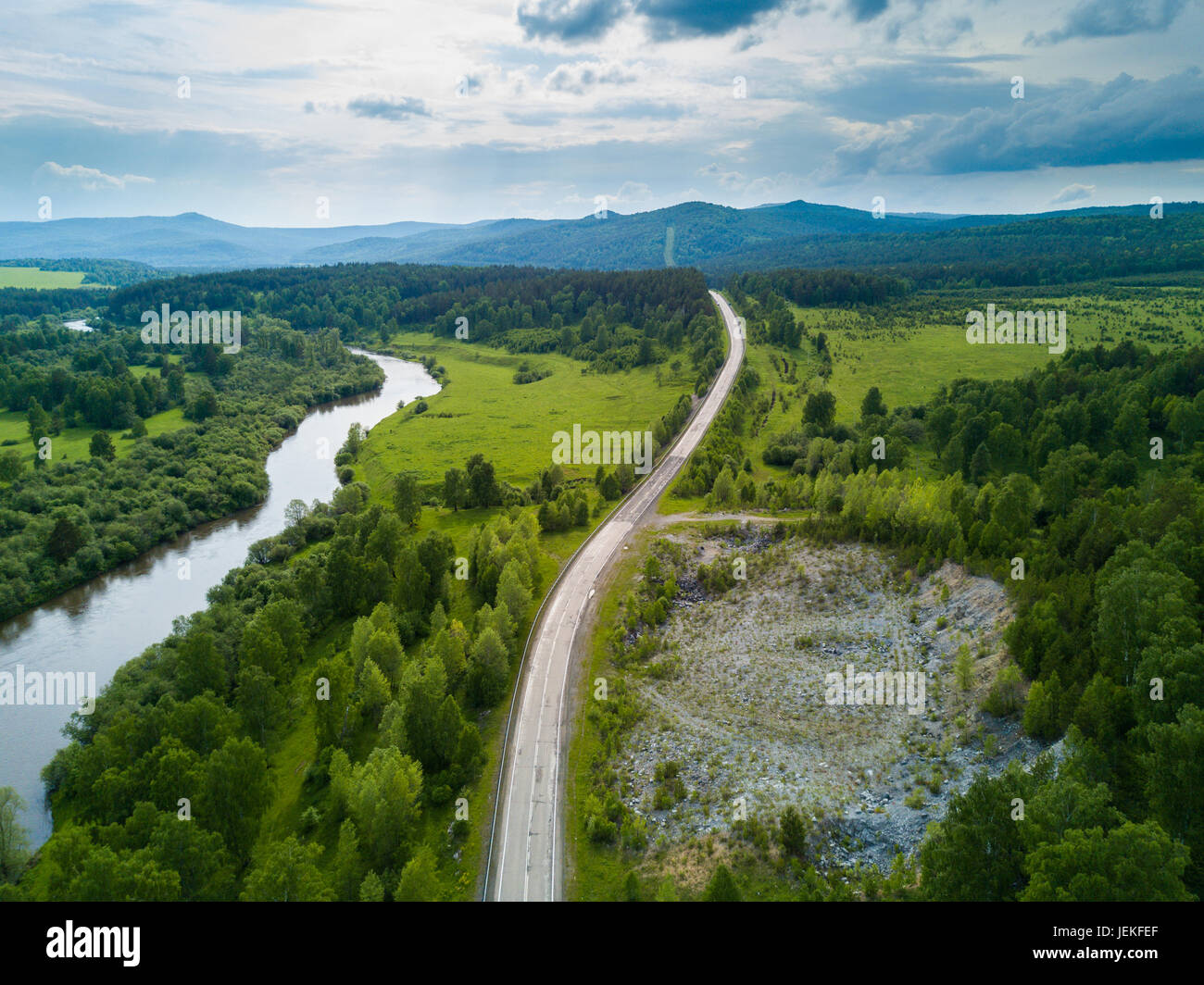 Aerial view of the Russian landscape in summer Stock Photo - Alamy
