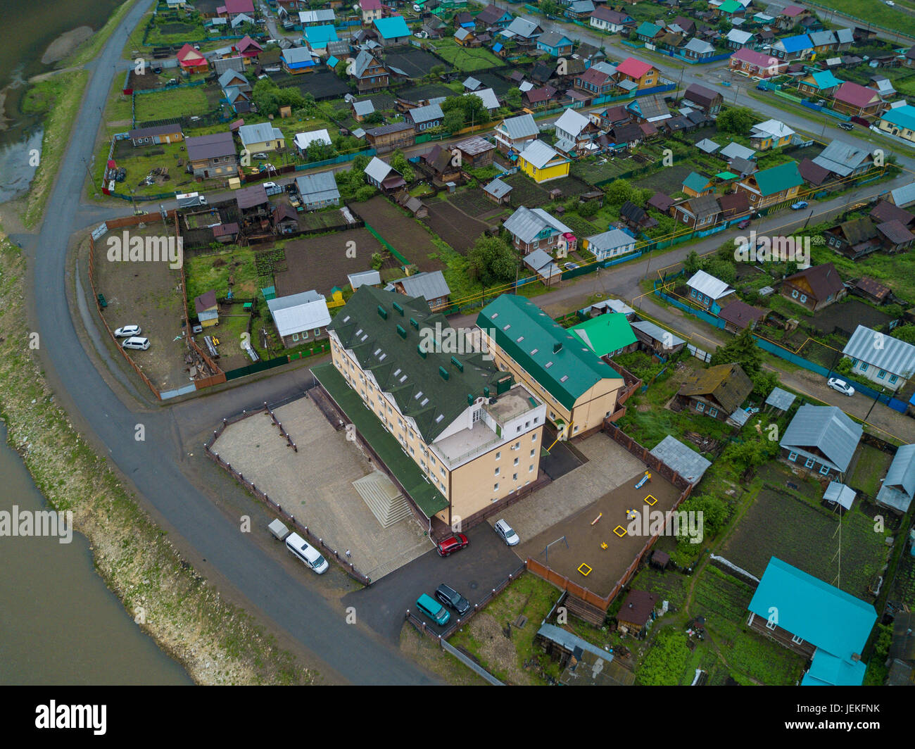 Aerial view of the Russian countryside in summer Stock Photo - Alamy