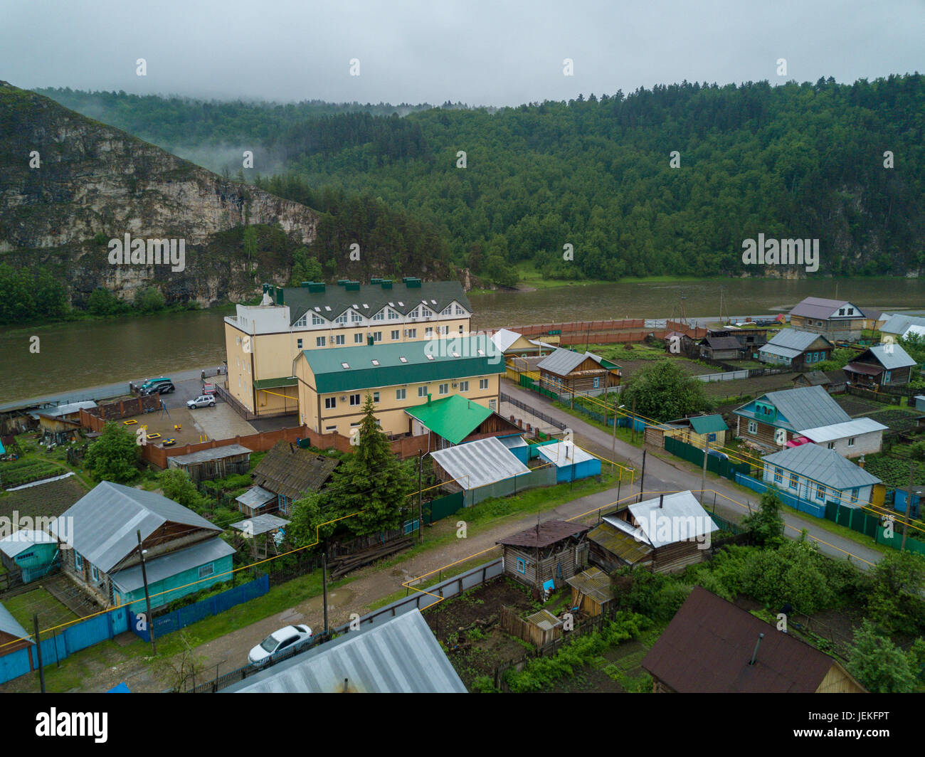 Aerial view of the Russian countryside in summer Stock Photo - Alamy