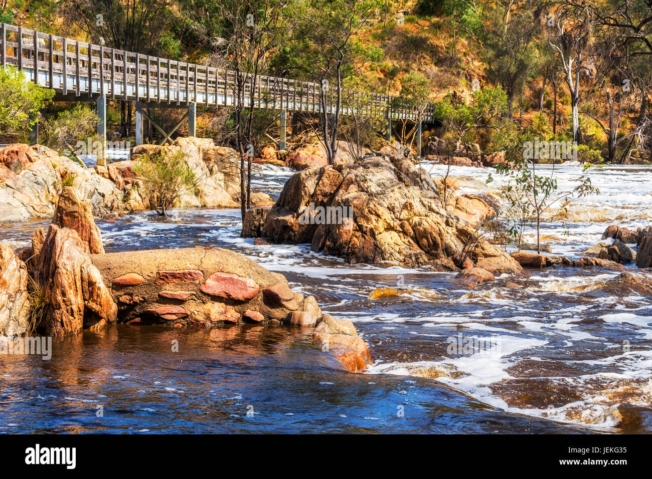 Bridge across Bells Rapids, Swan Valley, Perth, Australia Stock Photo ...