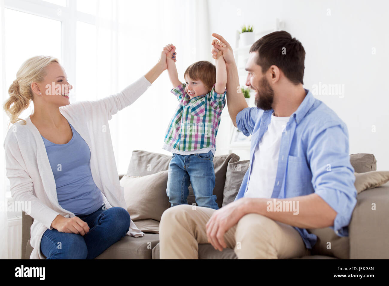 happy family having fun at home Stock Photo - Alamy