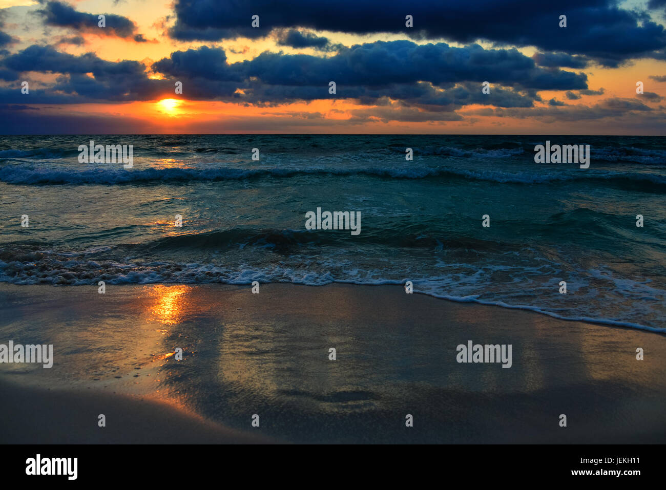 Beach at sunset, Mallorca, Spain Stock Photo - Alamy