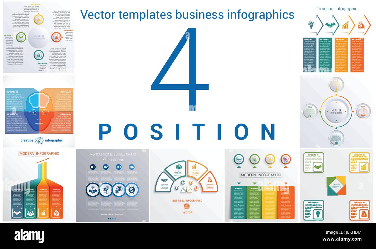 Set colorful templates for infographic 4 positions Stock Vector Image ...