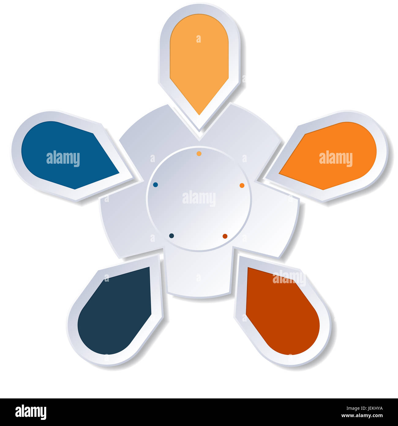 Infographic 5 Points arranged in circle gear on white background Stock ...