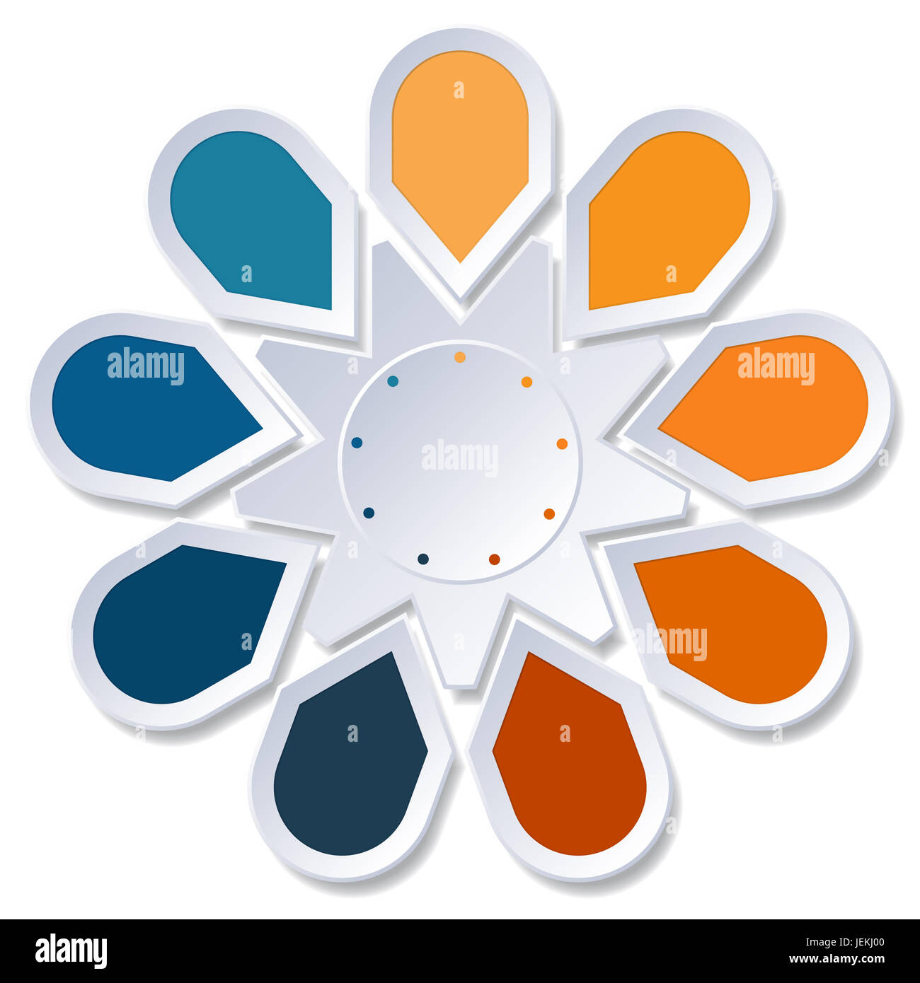 Infographic 9 Points arranged in circle gear on white background Stock ...