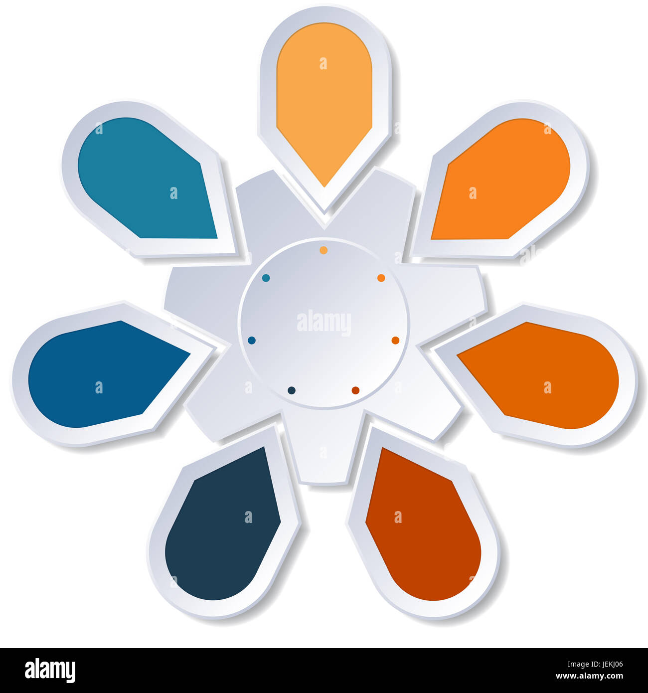 Infographic 7 Points arranged in circle gear on white background Stock ...