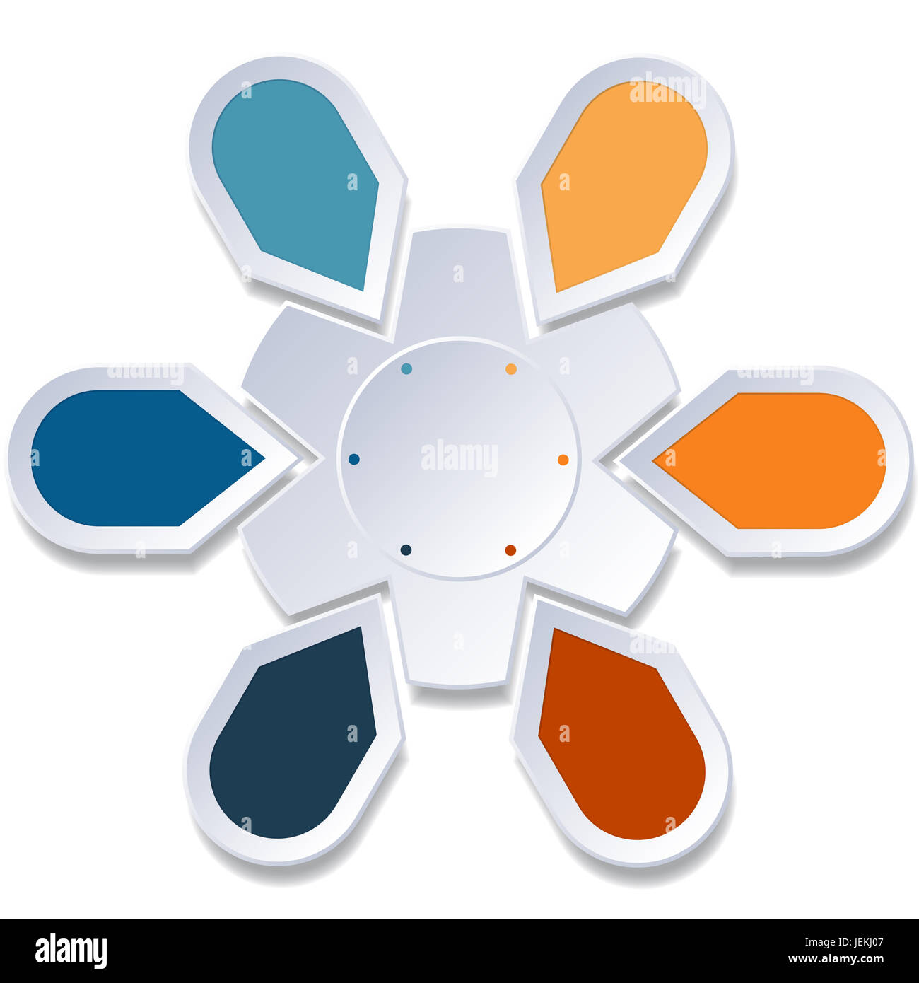 Infographic 6 Points arranged in circle gear on white background Stock ...