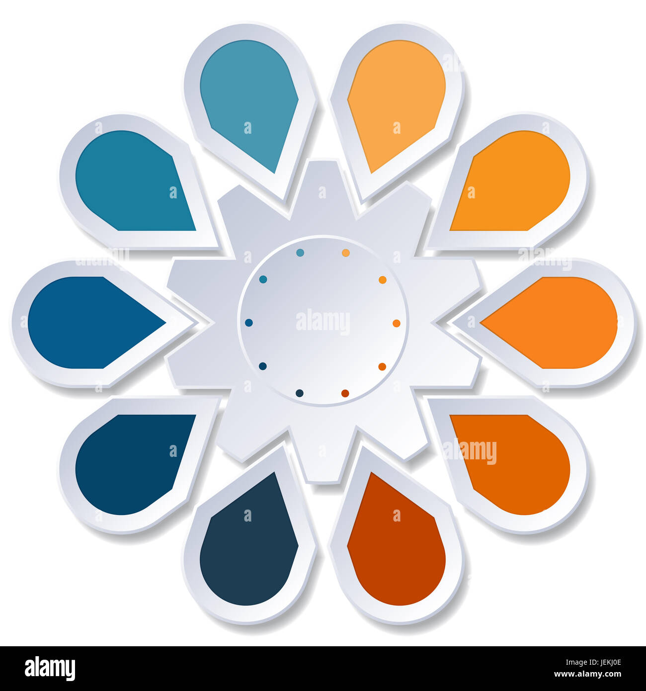 Infographic 10 Points arranged in circle gear on white background Stock ...