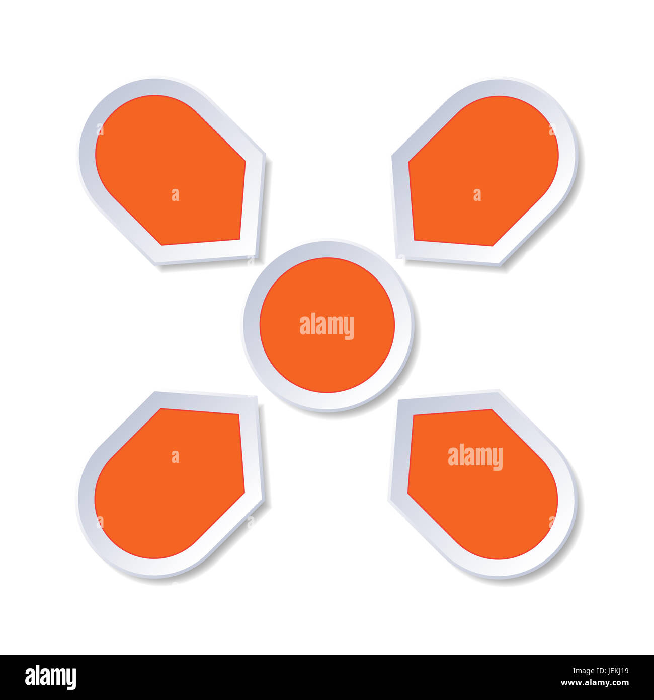 Chart cyclic process Infographic orange Points arranged in circle for ...