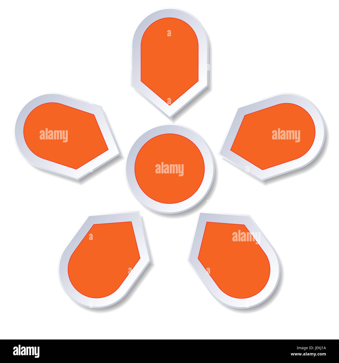 Chart cyclic process Infographic orange Points arranged in circle for ...