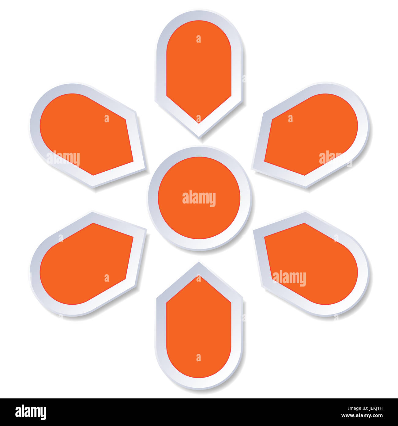 Chart cyclic process Infographic orange Points arranged in circle for ...