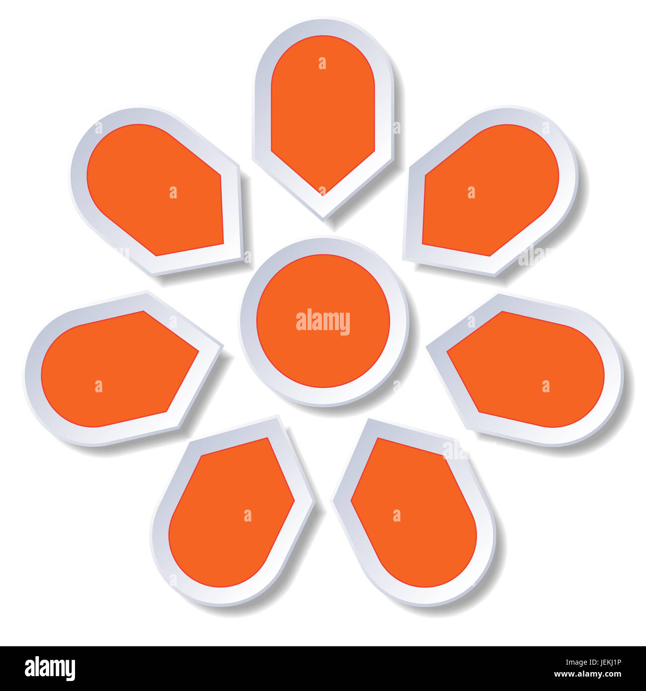 Chart cyclic process Infographic orange Points arranged in circle for ...