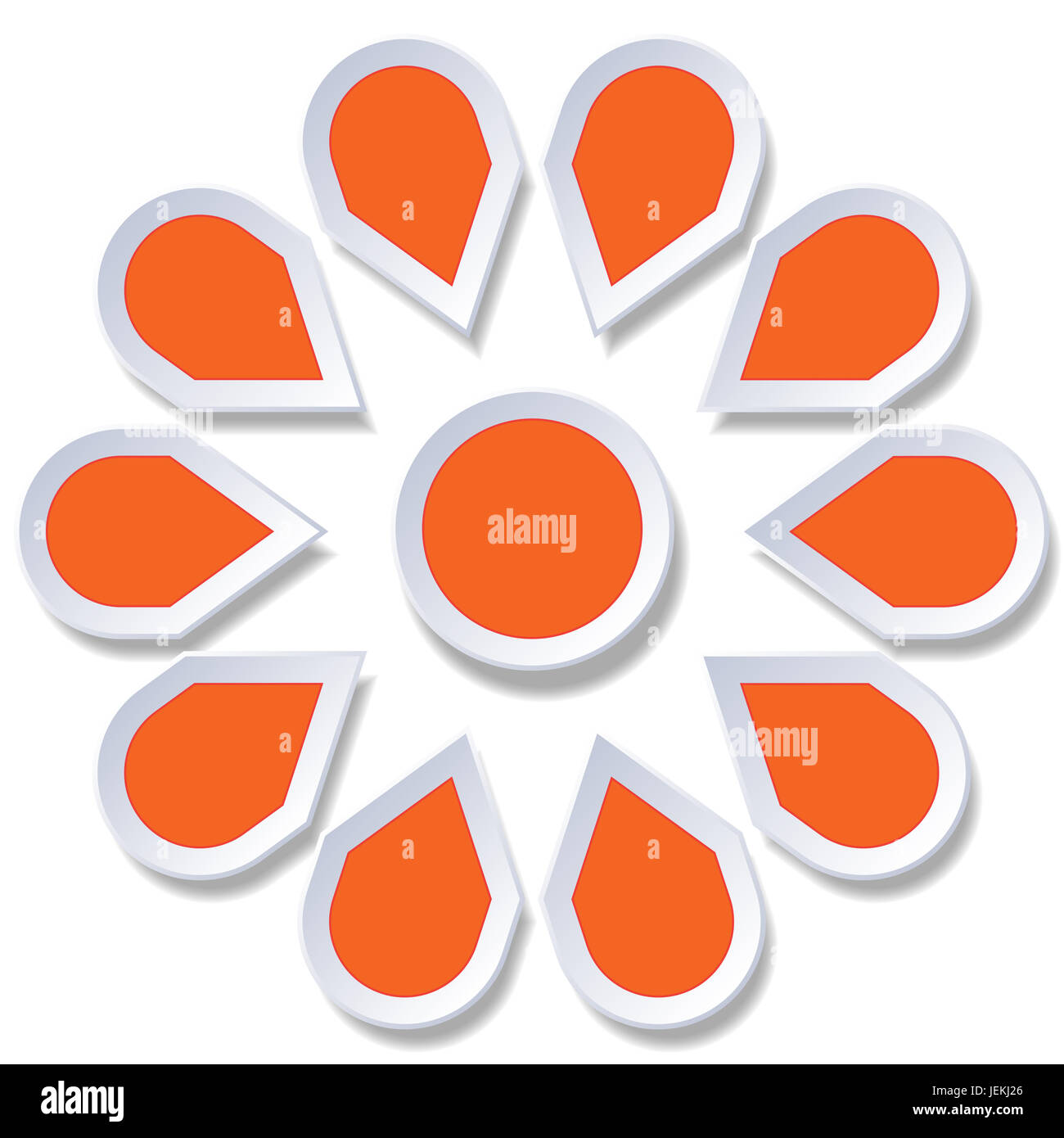 Chart cyclic process Infographic orange Points arranged in circle for ...