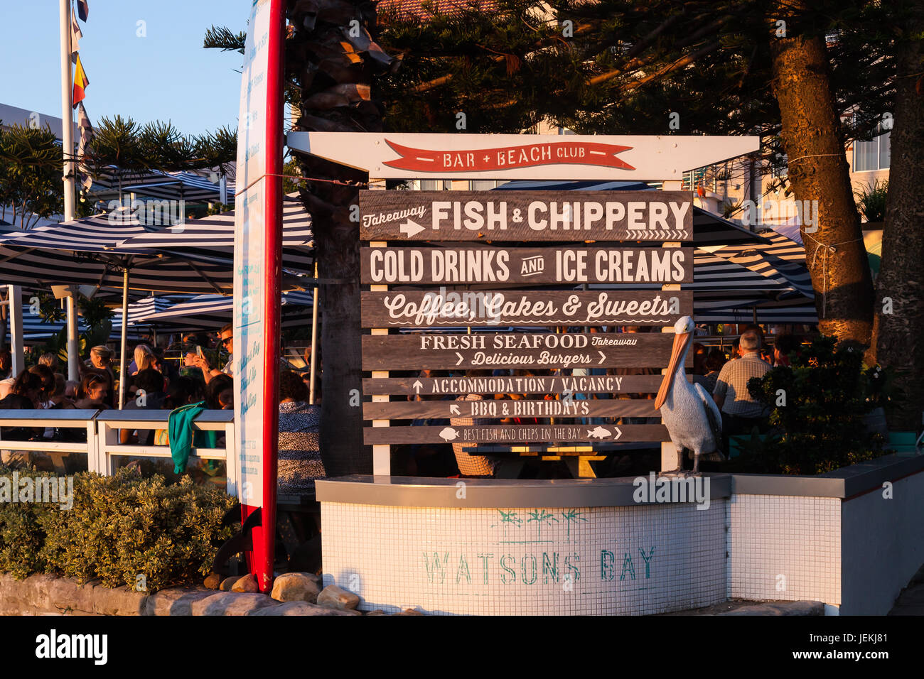 Restaurant directions outside the Watsons Bay Boutique Hotel,next to ...