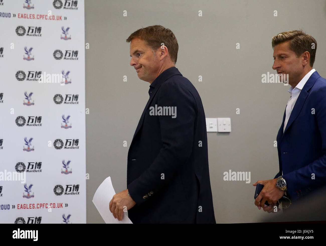 New Crystal Palace Manager Frank De Boer (left) and Steve Parish (right ...